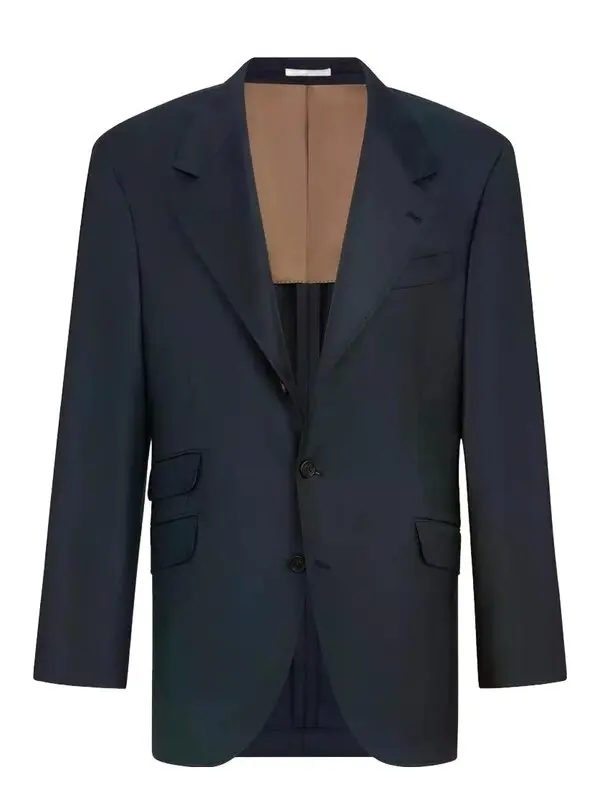 Brunello Cucinelli Super 150s Virgin Wool Four Season Batavia Cavallo Blazer - Blue