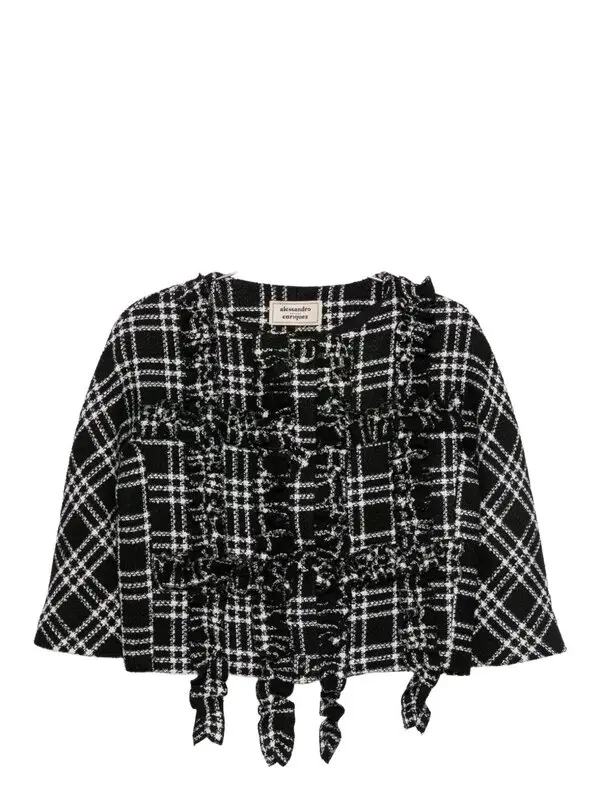 ALESSANDRO ENRIQUEZ Ruffled Bouclé Jacket - Black