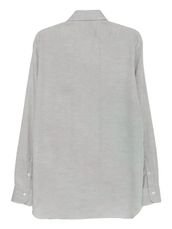 BARBA NAPOLI Spread-collar Cashmere Shirt - Grey