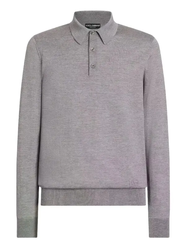 Dolce & Gabbana Knit Cashmere Polo Shirt - Grey