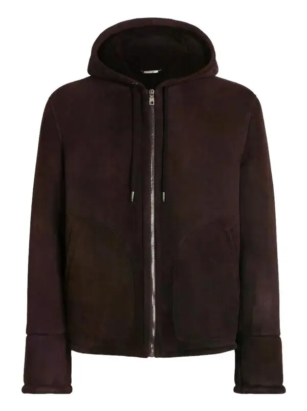 Dolce & Gabbana Suede Shearling Jacket - Red