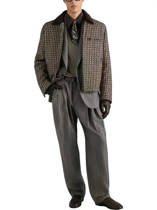 Dolce & Gabbana Pinstripe Virgin-wool Trousers - Grey