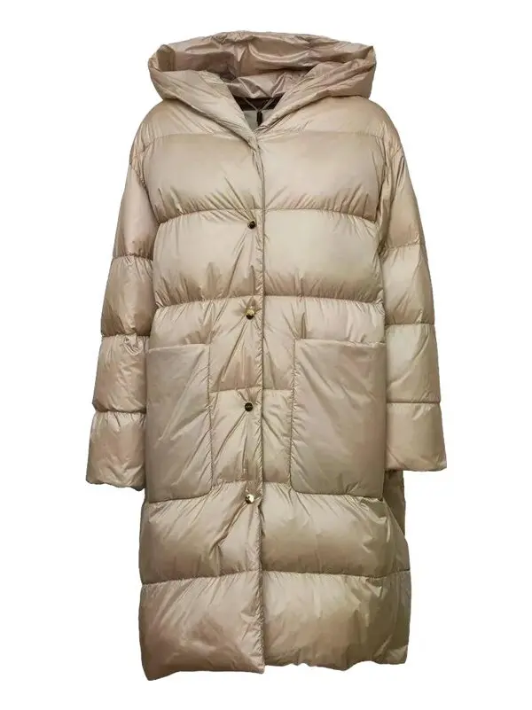 Max Mara Quilted Hooded Coat - Neutrals