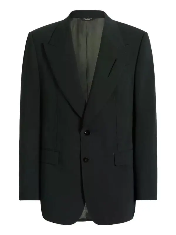 Dolce & Gabbana Single-breasted Micro-rib Jacket - Green