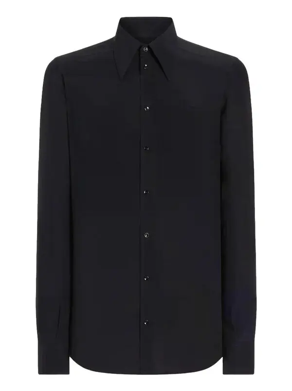 Dolce & Gabbana Crêpe-de.chine Gold Shirt - Blue
