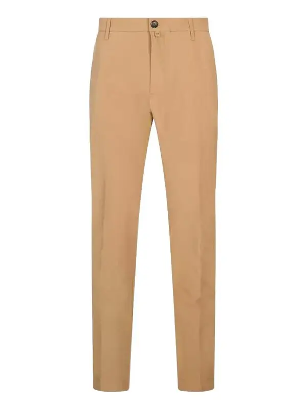 JACOB COHЁN Logo-patch Straight-leg Trousers - Brown