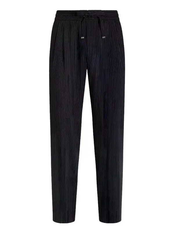 Dolce & Gabbana Pinstripe Wool Jogging Trousers - Blue