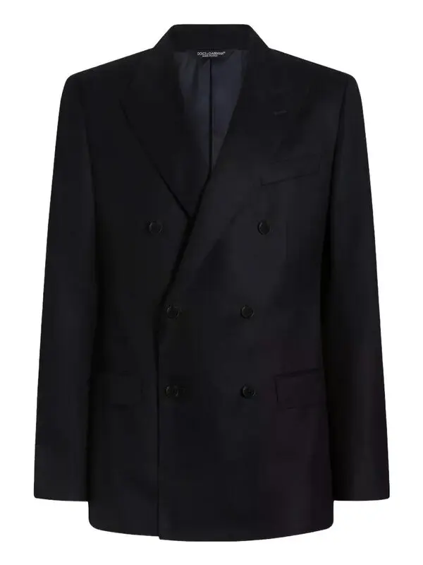 Dolce & Gabbana Martini Light Double-breasted Wool Jacket - Blue