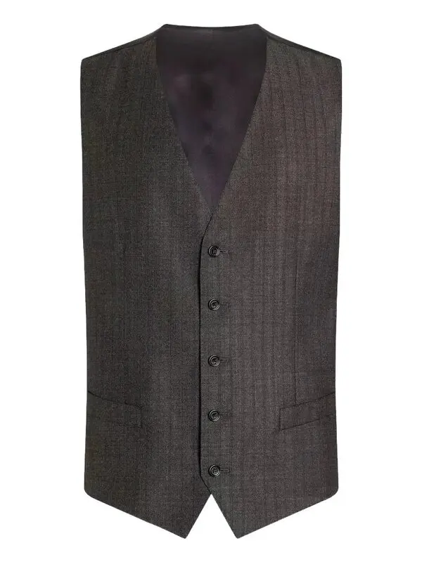 Dolce & Gabbana Pinstripe Wool Vest - Grey