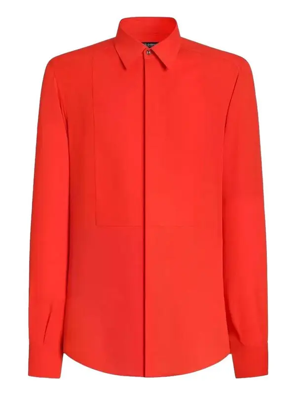 Dolce & Gabbana Crêpe De Chine Silk Martini Shirt - Red
