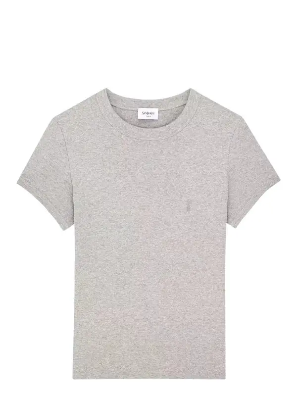 Saint Laurent Cassandre Fitted T-shirt - Grey