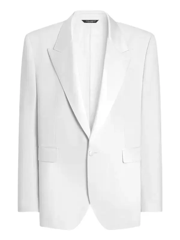 Dolce & Gabbana Palermo Single-breasted Tuxedo Jacket In Virgin Wool - White