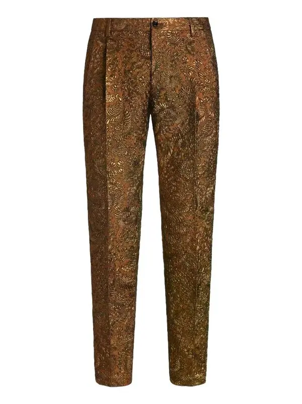 Dolce & Gabbana Brocade Trousers - Brown