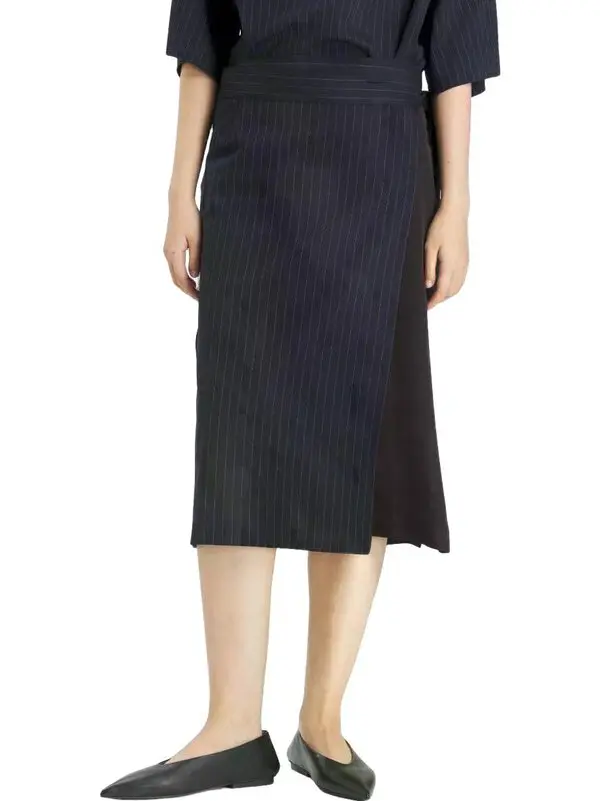 Barena Venezia Lizzy Patchwork Wrap Midi Skirt - Blue