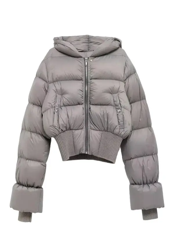 Rick Owens Cinched Hooded Jkt - Grey