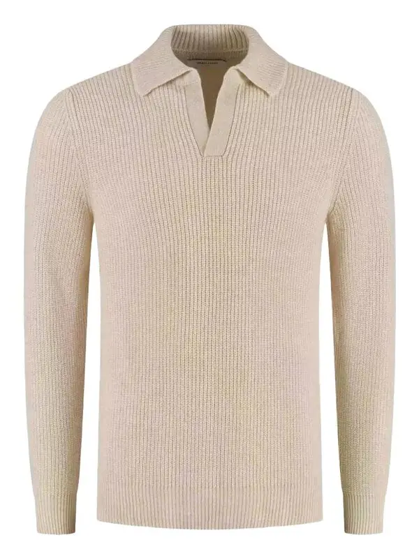 GRAN SASSO Ribbed-knit Polo-collar Jumper - Neutrals