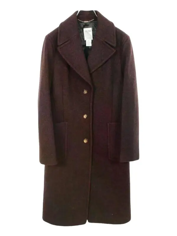 Celine 2000s Chesterfield Button-down Coat - Red
