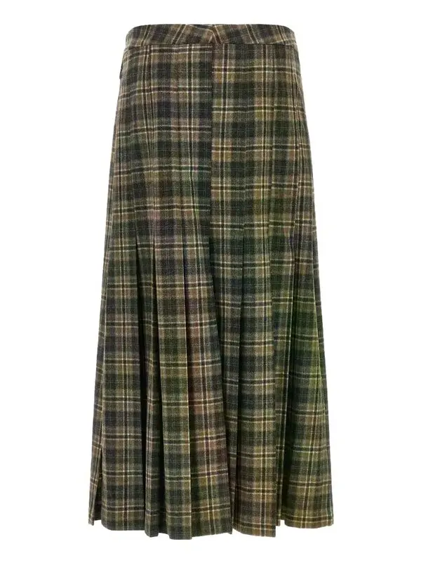 Brunello Cucinelli Tartan Skirt - Brown