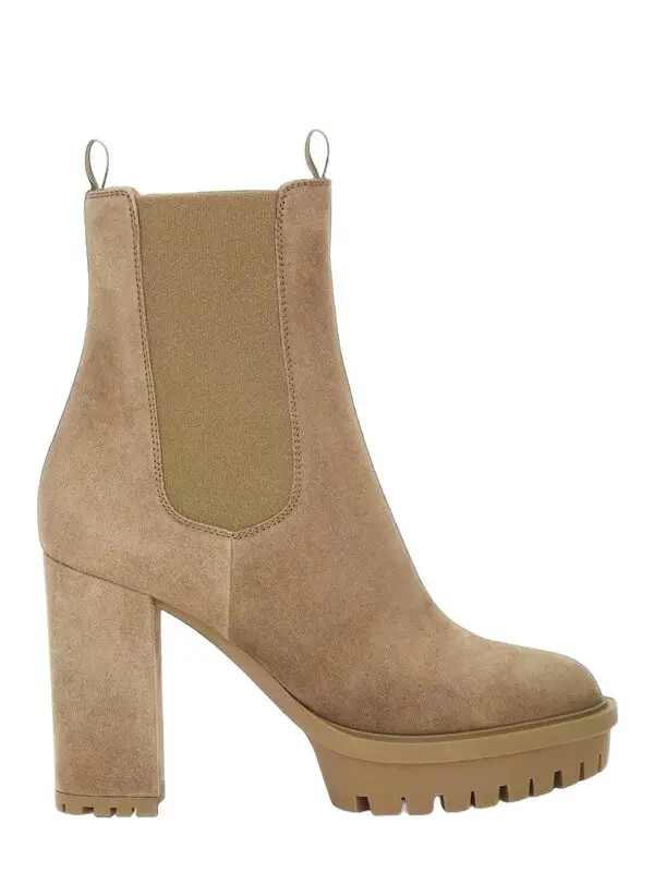 GIANVITO ROSSI Barry Suede Platform Booties - Brown