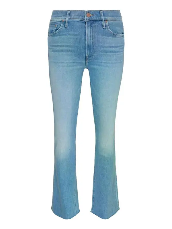 MOTHER Outsider Flood Fray Frayed-hem Jeans - Blue