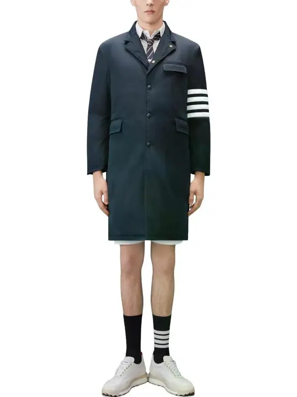 Thom Browne 4-bar Down-filled Overcoat - Grey