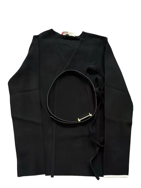 Max Mara Dente Belted Wrap-design Cardigan - Black