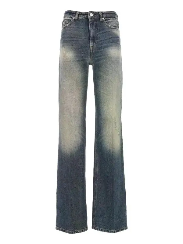 NINE:INTHE:MORNING Franca Faded Straight-leg Jeans - Blue