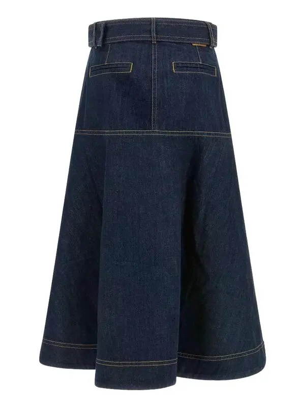 Zimmermann Denim Midi Skirt - Blue