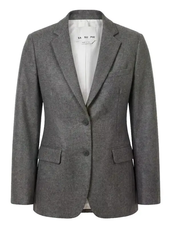 SA SU PHI Single-breasted Wool Blazer - Grey