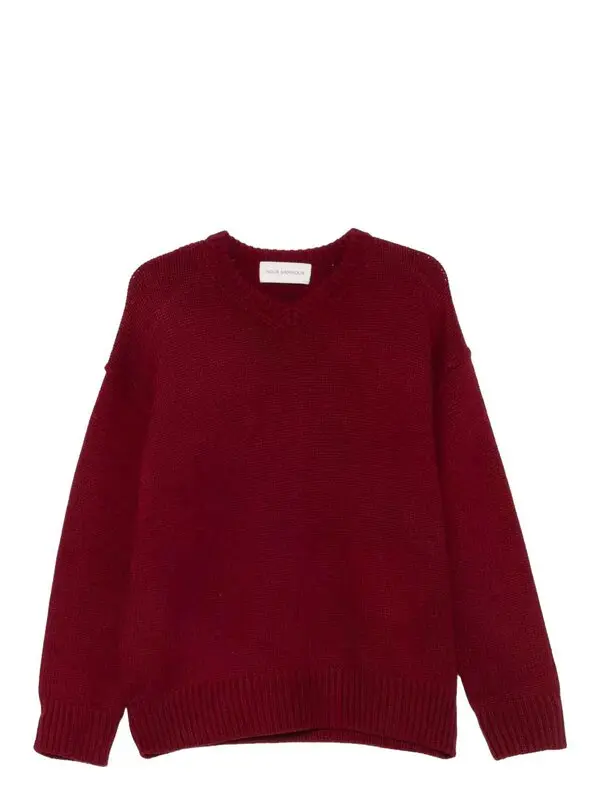Nour Hammour Jude V-neck Sweater - Red