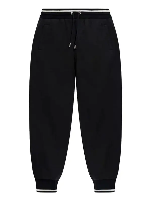 Dolce & Gabbana Cotton Jogging Trousers With Embroidery - Black