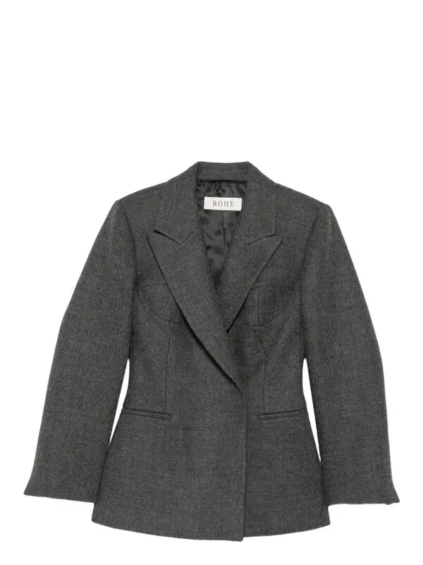 RÓHE Cup Detailed Blazer - Grey