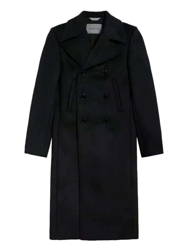 Balenciaga Long Double-faced Coat - Black