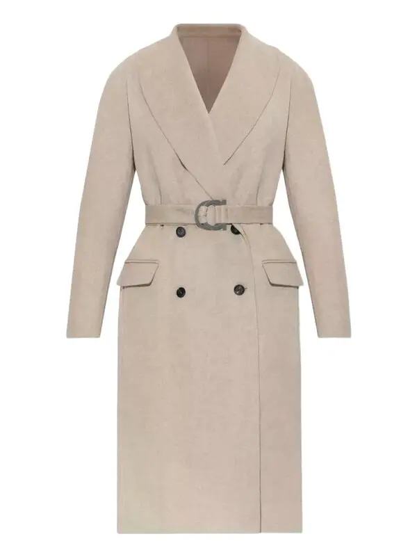 FERRAGAMO Double-breasted Coat - Neutrals