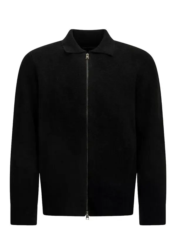 Tagliatore Zip-up Collared Cardigan - Black
