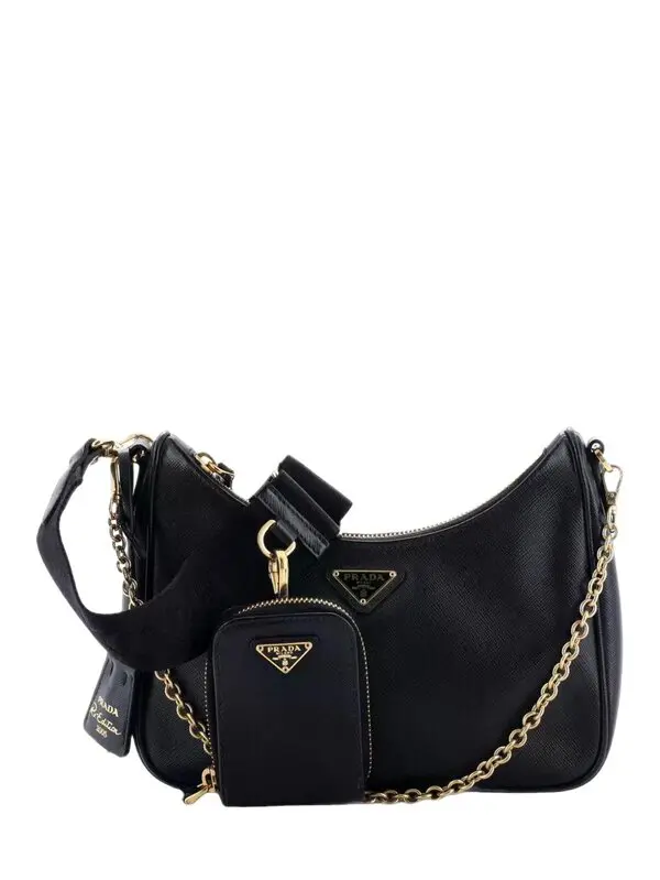 Prada Re-edition 2005 Saffiano Leather Small Crossbody Bag - Black