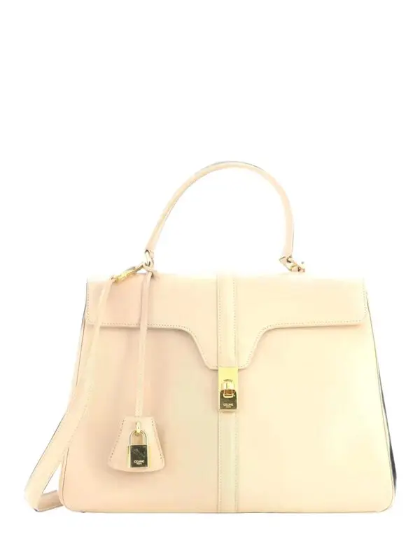 Celine 16 Top Handle Bag Smooth Calfskin Medium Satchel - Neutrals