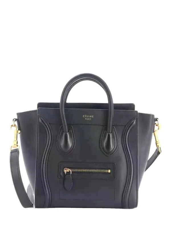 Celine Luggage Bag Smooth Leather Nano Crossbody Bag - Black