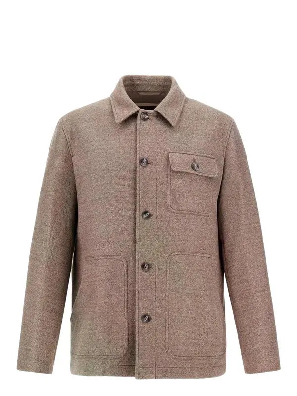 Herno Virgin-wool Twill Shirt Jacket - Neutrals
