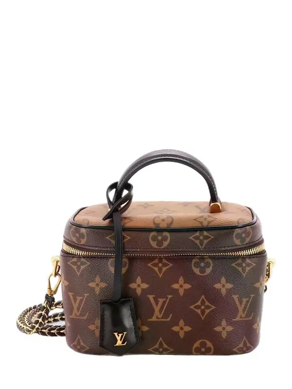 LOUIS VUITTON Reverse Monogram Canvas Pm Satchel Vanity Handbag - Brown