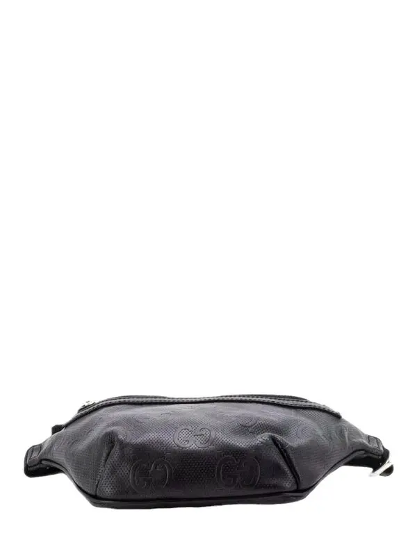 Gucci Gg Embossed Perforated Leather Small Belt Bag - Black