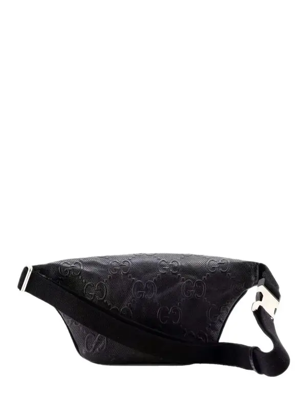 Gucci Gg Embossed Perforated Leather Small Belt Bag - Black