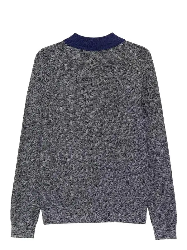 Paul Smith Marled-knit Long-sleeve Polo Shirt - Grey