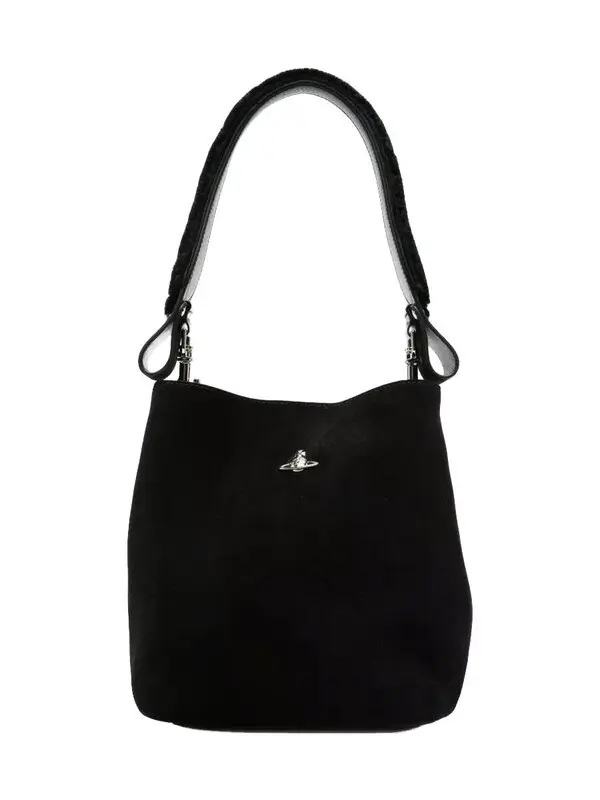 VIVIENNE WESTWOOD Orb-plaque Leather Bucket Bag - Black