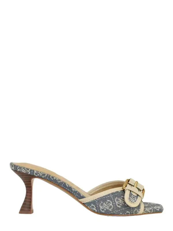 Guess Dista Mid-heel Open-toe Buckle Sandals - Blue