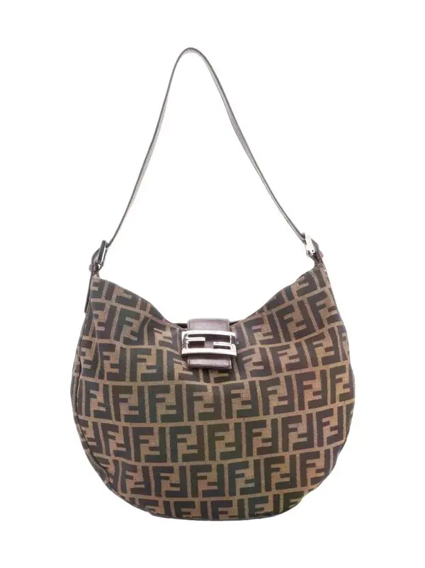 Fendi Vintage Ff Zucca Canvas Medium Hobo Bag - Brown