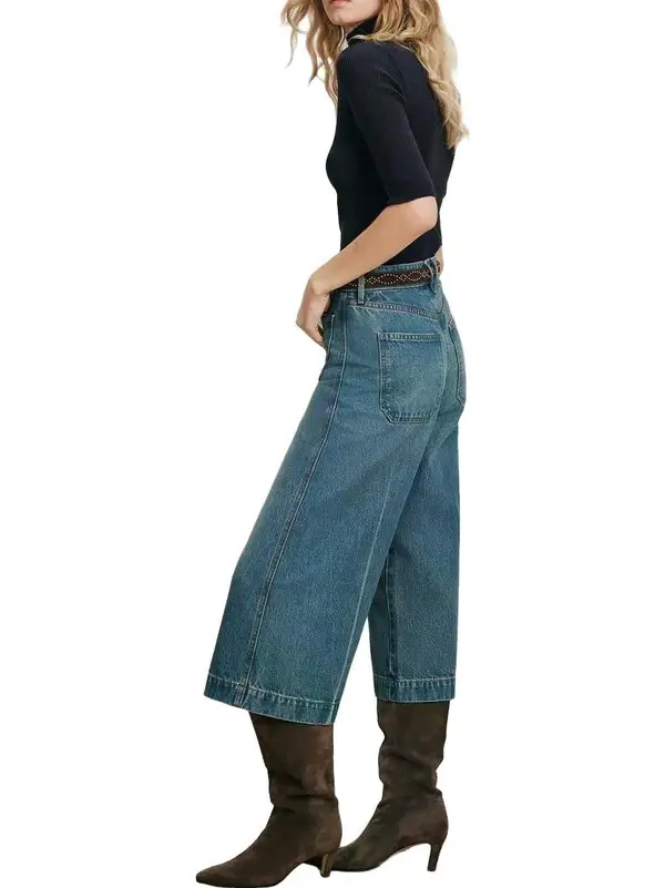 Veronica Beard Marlowe Patch-pocket Cropped Jeans - Blue