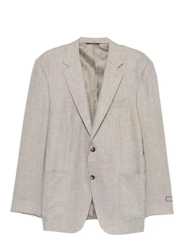 Canali Single-breasted Wool-blend Blazer - Grey