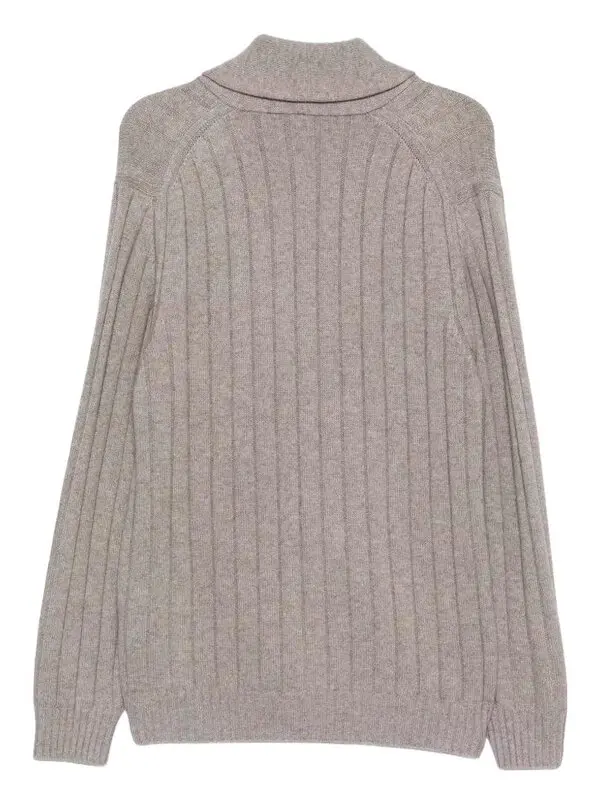 Brunello Cucinelli Ribbed Cashmere Cardigan - Grey