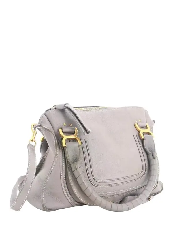Chloé Marcie Leather Satchel - Grey